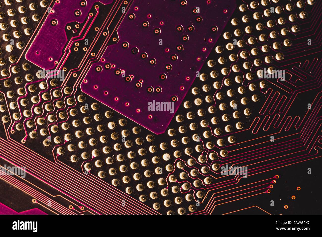 Processor pins macro. computer motherboard close up. cpu pins on a ...