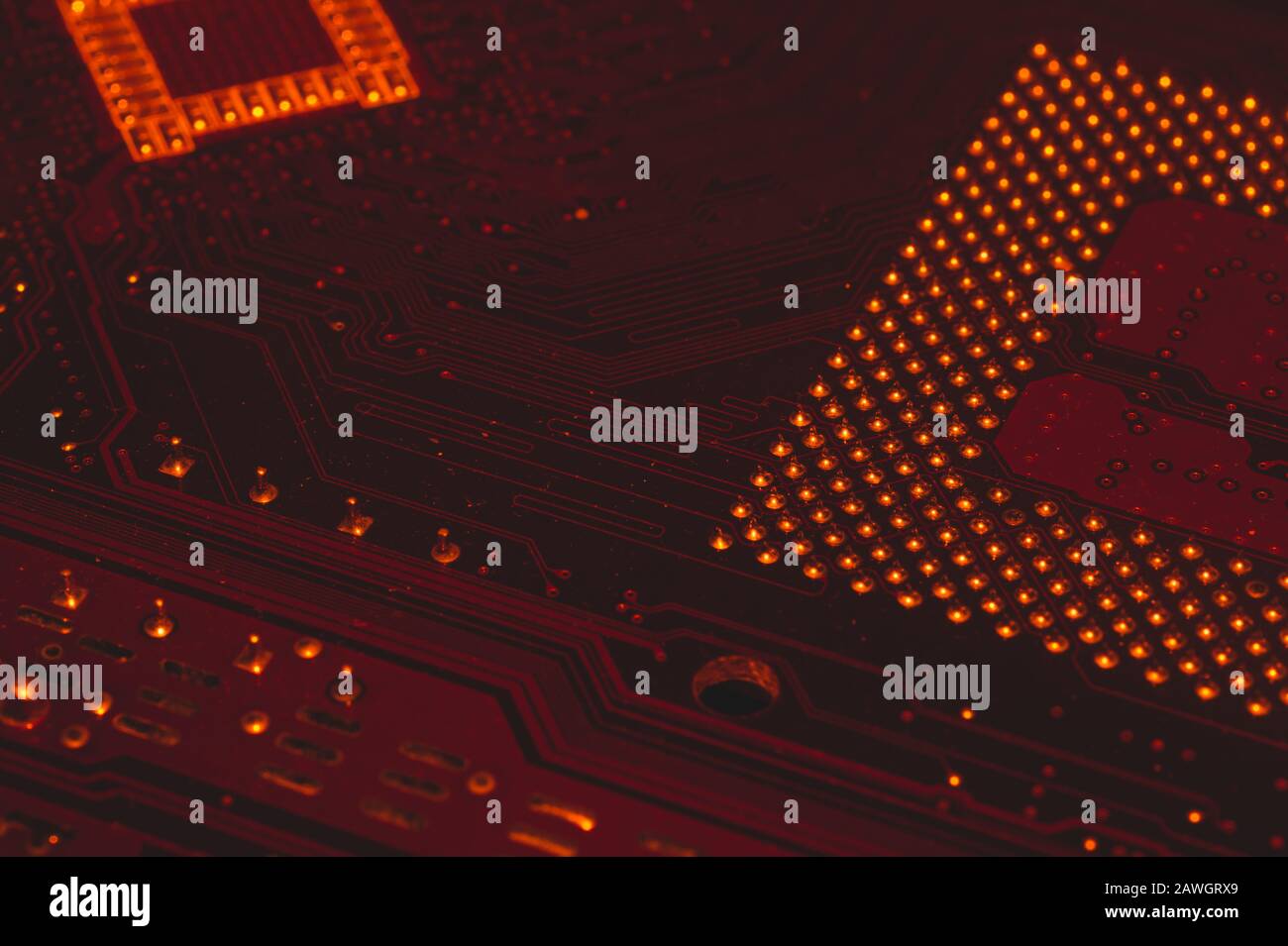 Processor pins macro. computer motherboard close up. cpu pins on a ...