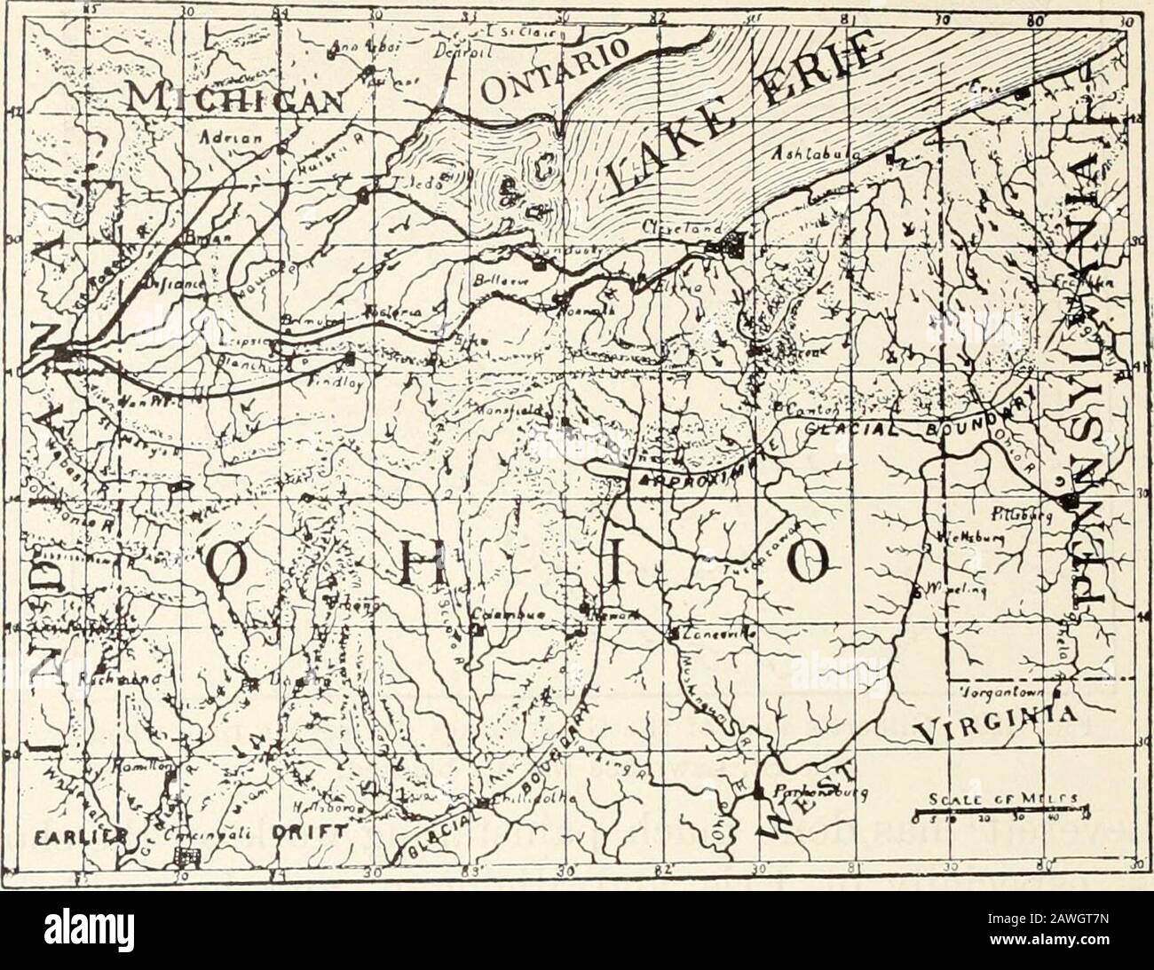 Physical map of ohio hi-res stock photography and images - Alamy