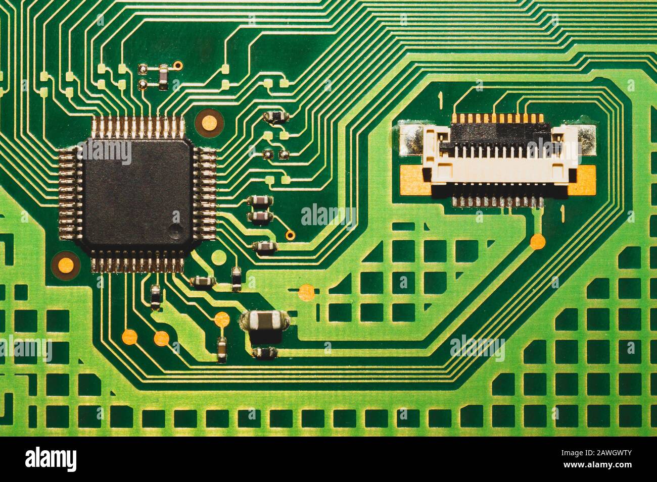 Electronic circuit board abstract background. computer motherboard close up. modern technologies ...