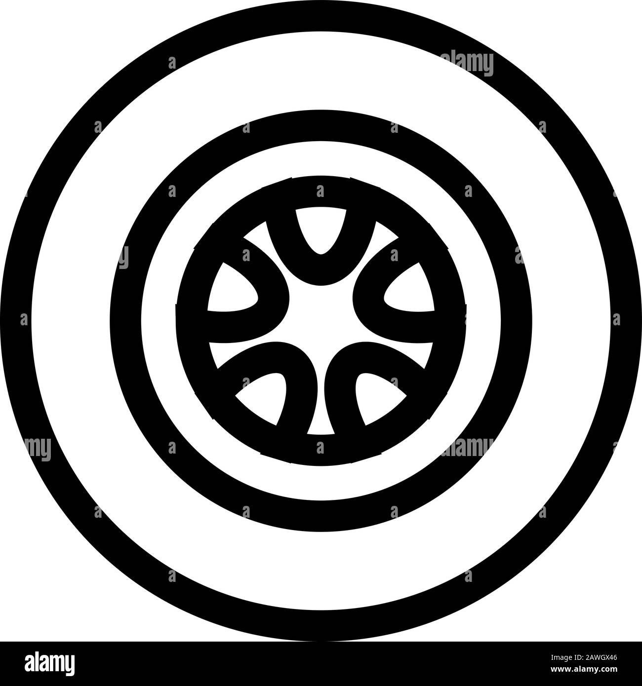 tire icon vector. Isolated contour symbol illustration Stock Vector ...
