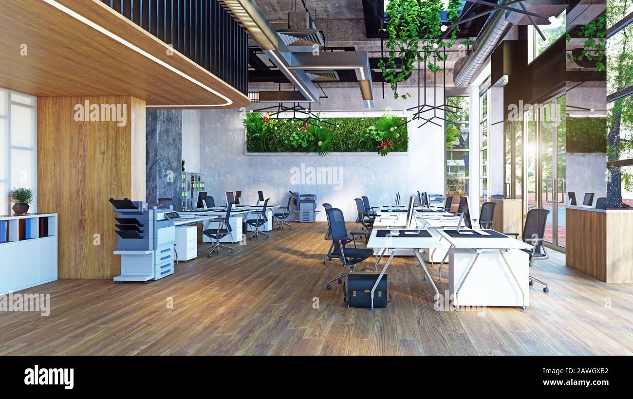modern office interior, 3d rendering business concept design Stock ... modern office interior, 3d rendering business concept design Stock ...