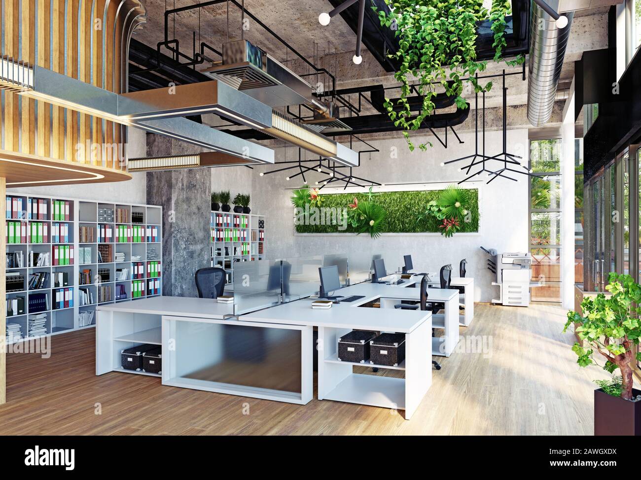 modern office interior, 3d rendering business concept design Stock ... modern office interior, 3d rendering business concept design Stock ...