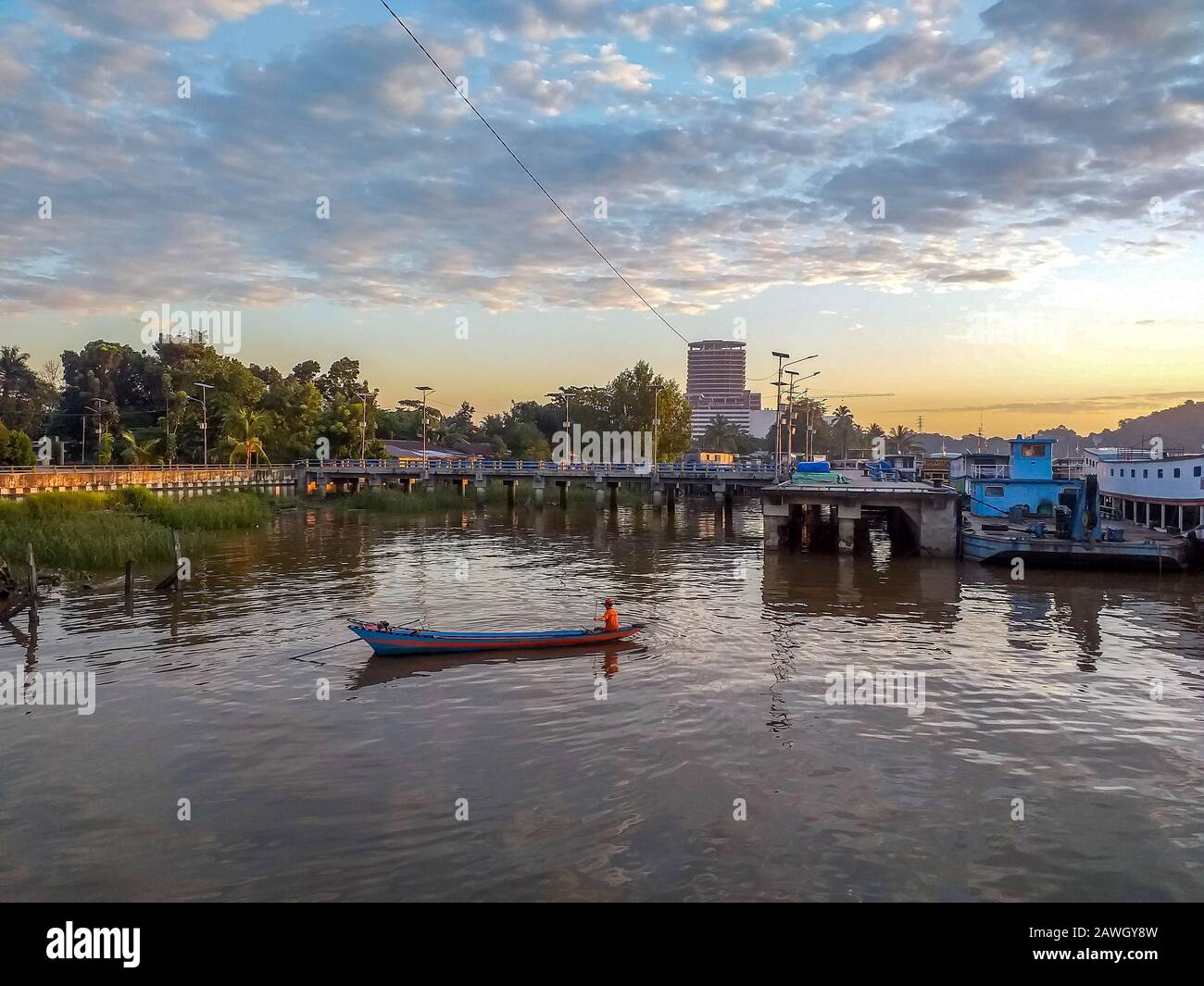 Beautiful morning at Mahakam River Stock Photo - Alamy