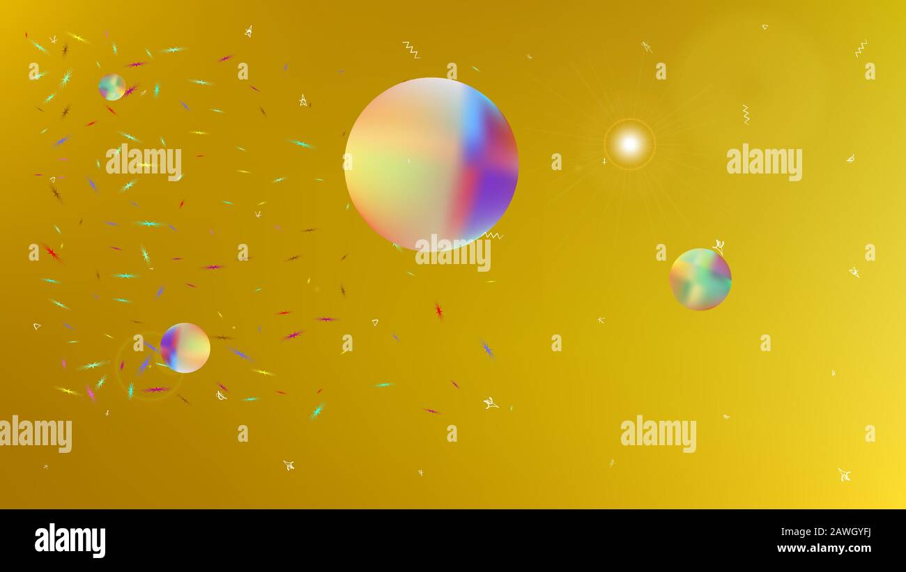 Creative colorific illustration idea. Crisp space fantasy. Background ...