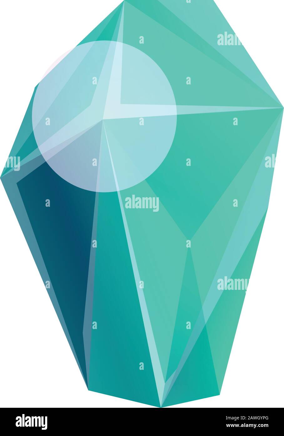 Natural green crystal icon. Cartoon of natural green crystal vector ...