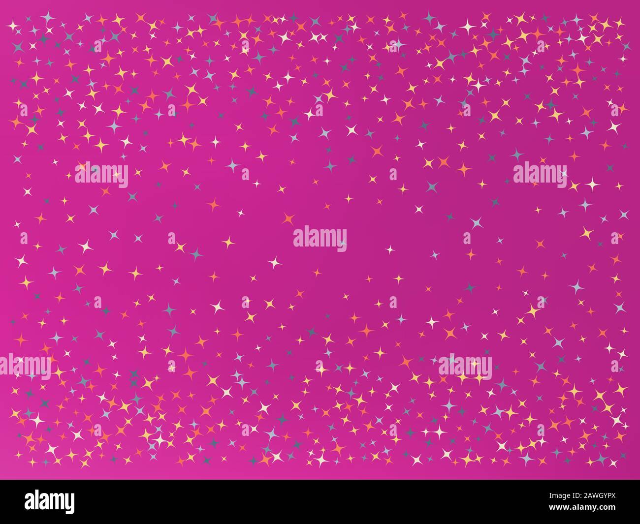 Magenta color background. Stars confetti. Funny colorific mesh. Stars ...