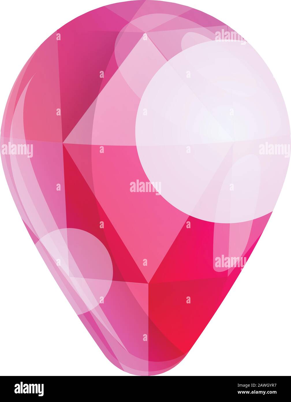 Pink gemstone icon. Cartoon of pink gemstone vector icon for web design ...