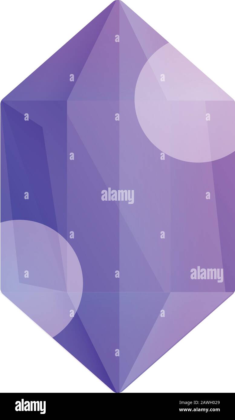 Purple crystal icon. Cartoon of purple crystal vector icon for web ...