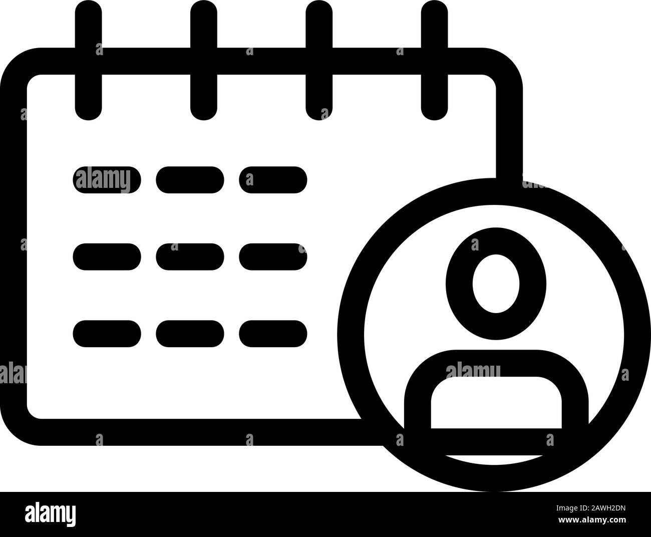 Calendar man icon vector. Isolated contour symbol illustration Stock ...