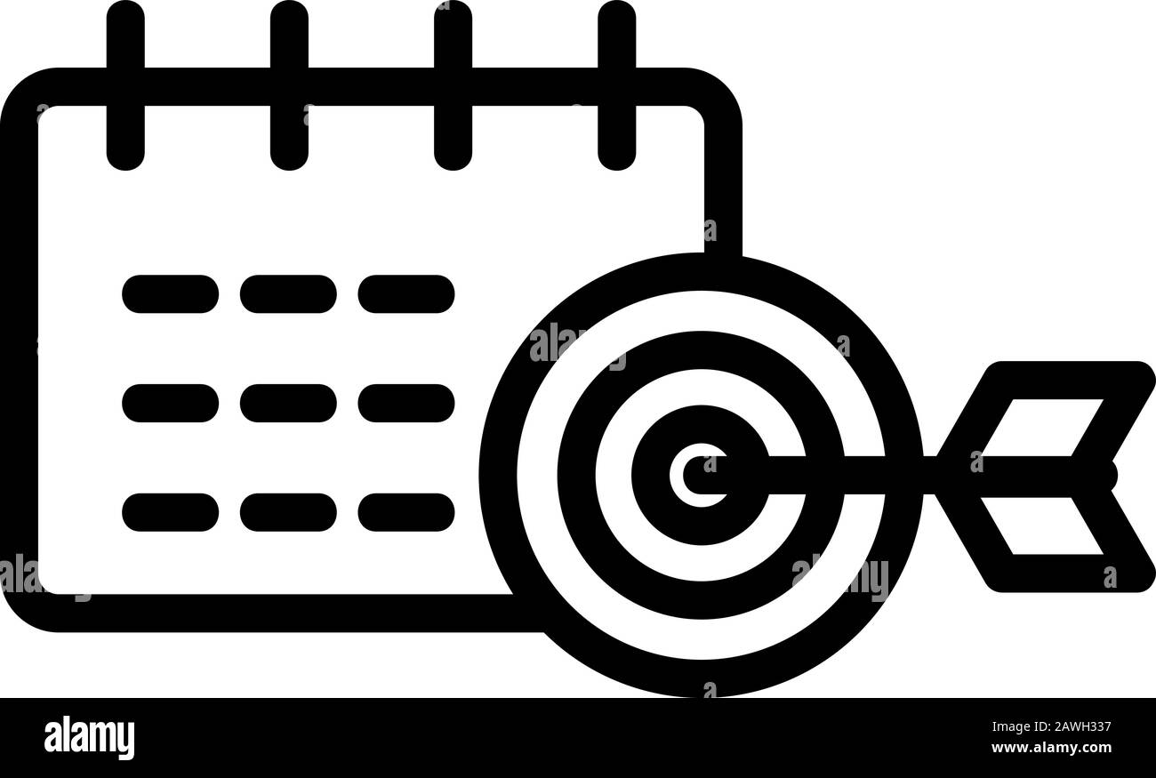 Calendar target icon vector. Isolated contour symbol illustration Stock ...