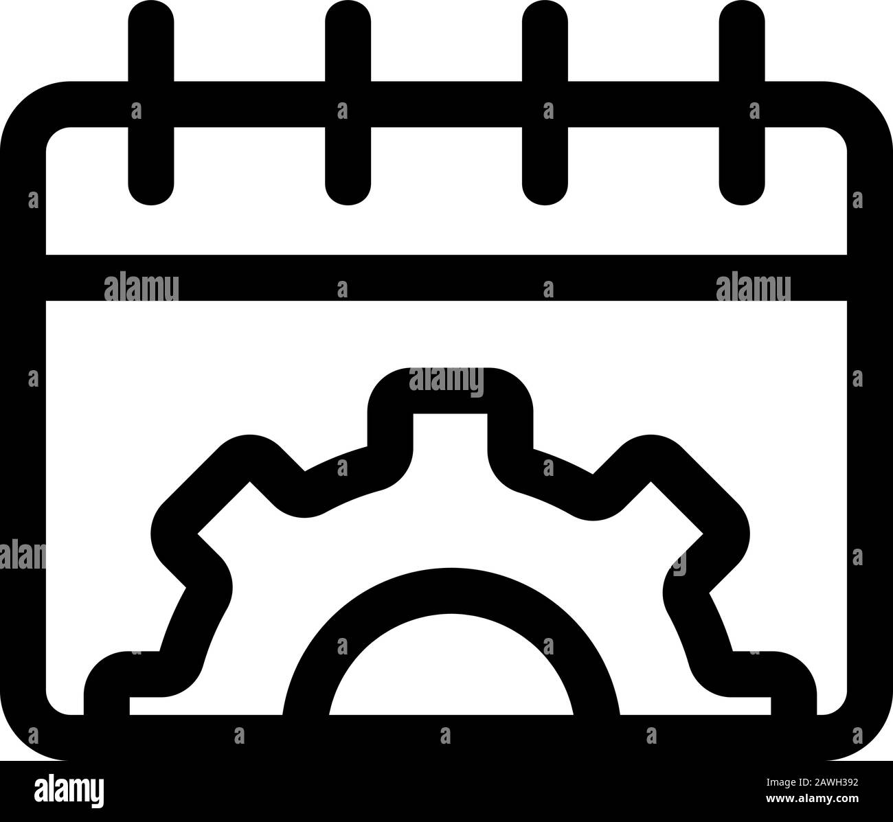 Calendar setting icon vector. Isolated contour symbol illustration ...