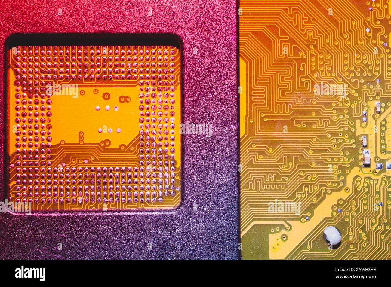 Processor pins macro. computer motherboard close up. cpu pins on a ...