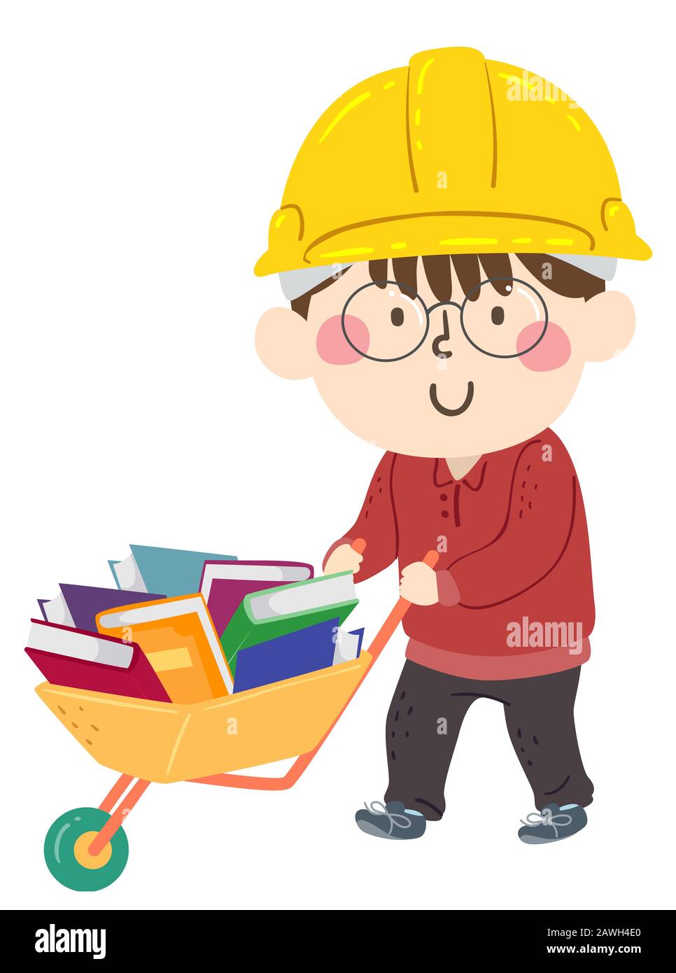 Kid Studying Hard Clipart