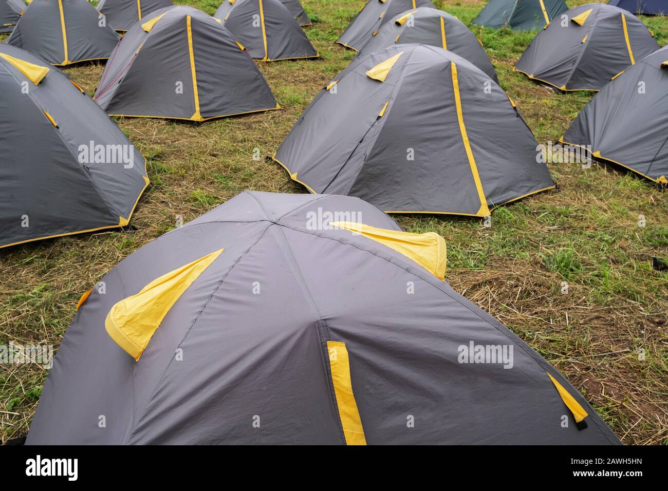 Many tents at a festival campsite Stock Photo - Alamy