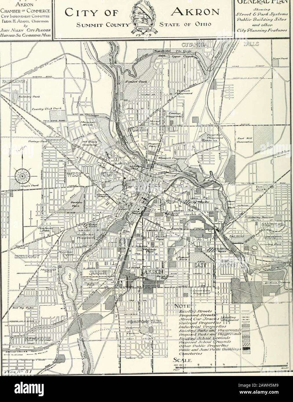 City plan for Akron, prepared for Chamber of commerce . side back cofer ...