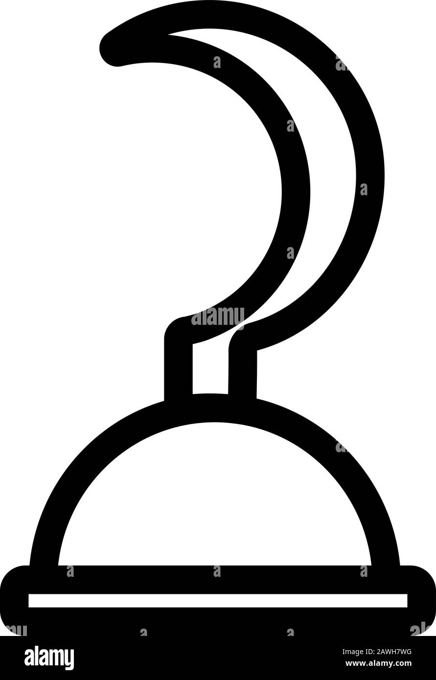 The prosthetic hook is a hand icon vector. Isolated contour symbol ...