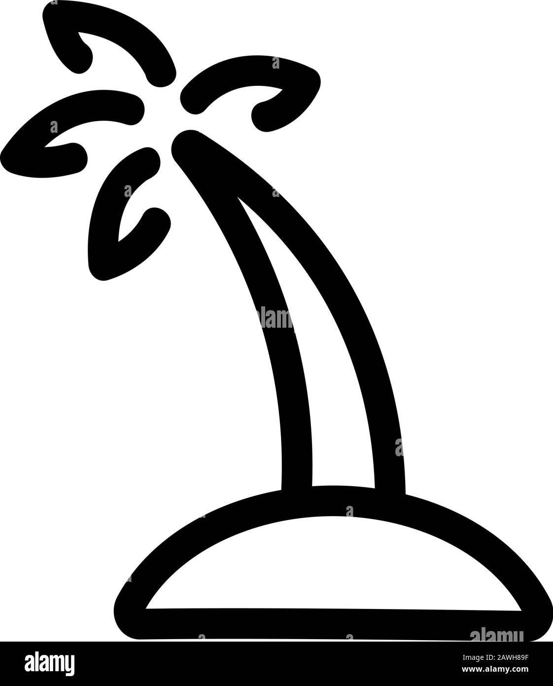 Island palm icon vector. Isolated contour symbol illustration Stock ...