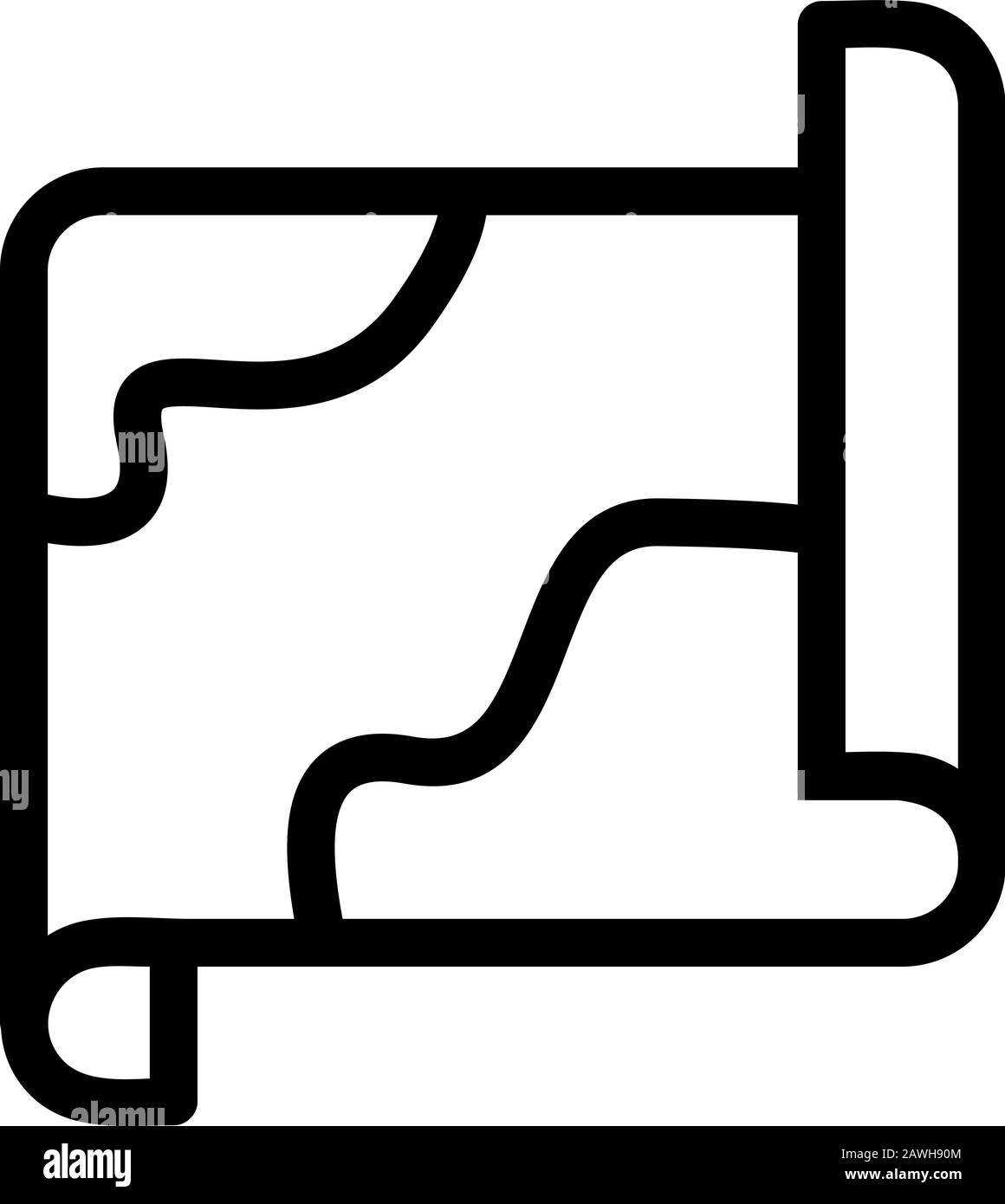 Map route icon vector. Isolated contour symbol illustration Stock ...