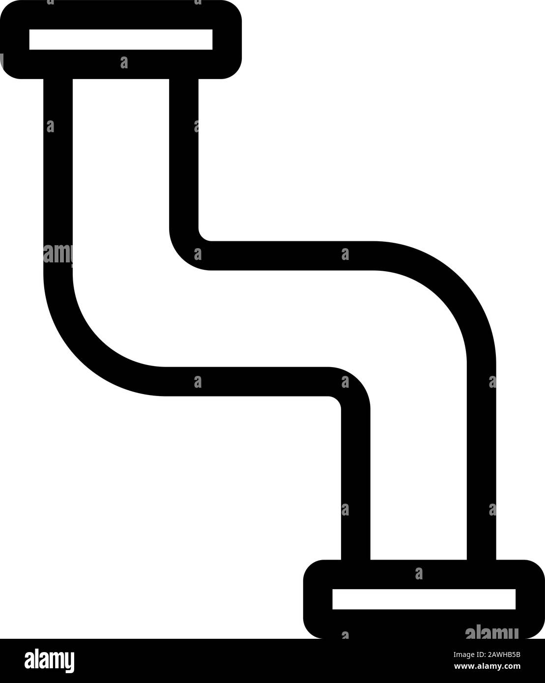 Plumbing pipe icon vector. Isolated contour symbol illustration Stock ...