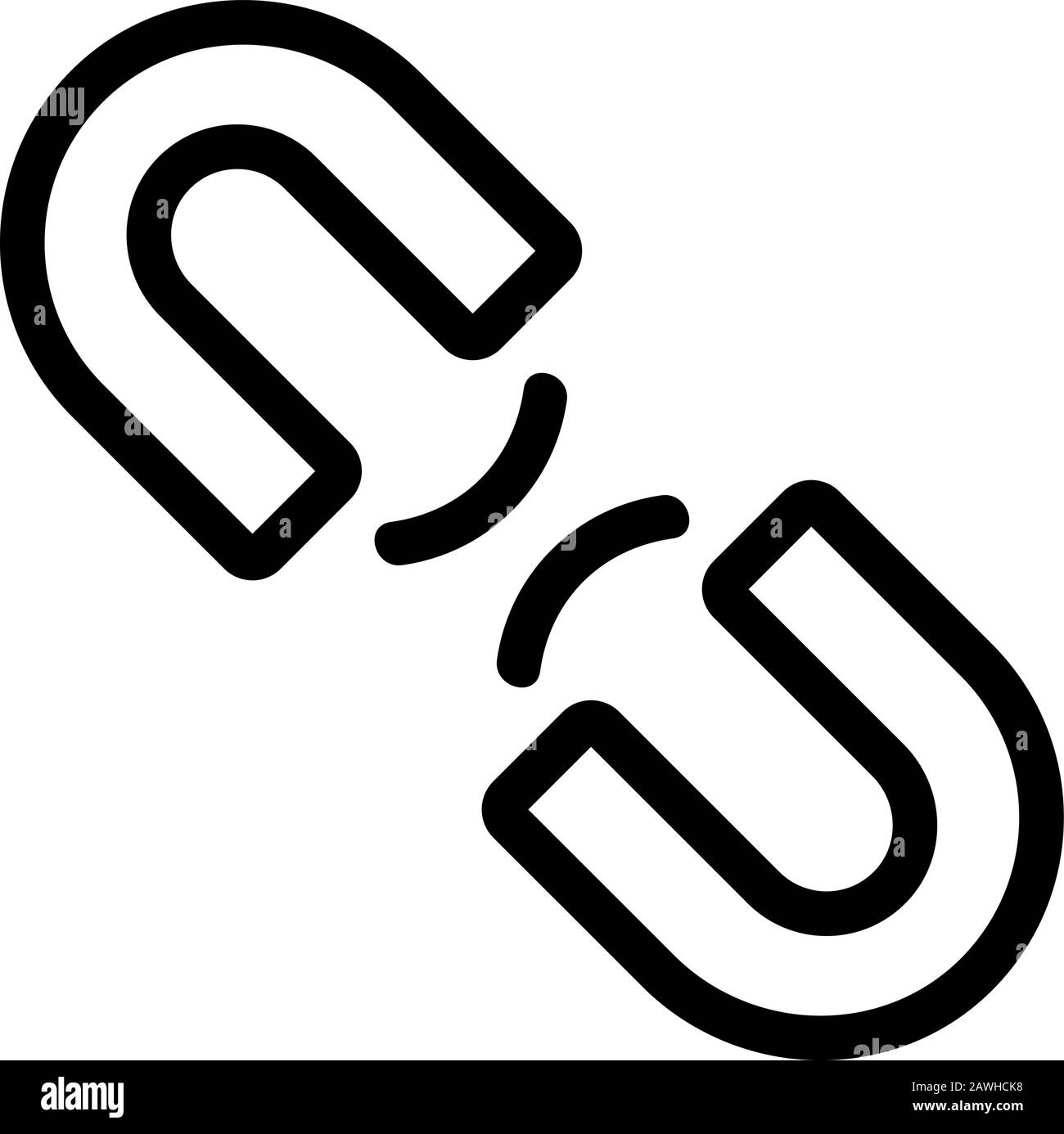 magnet icon vector. Isolated contour symbol illustration Stock Vector ...