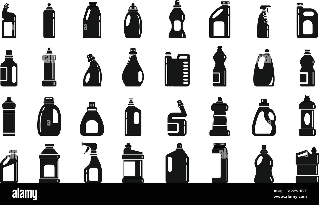 Bleach icons set. Simple set of bleach vector icons for web design on ...