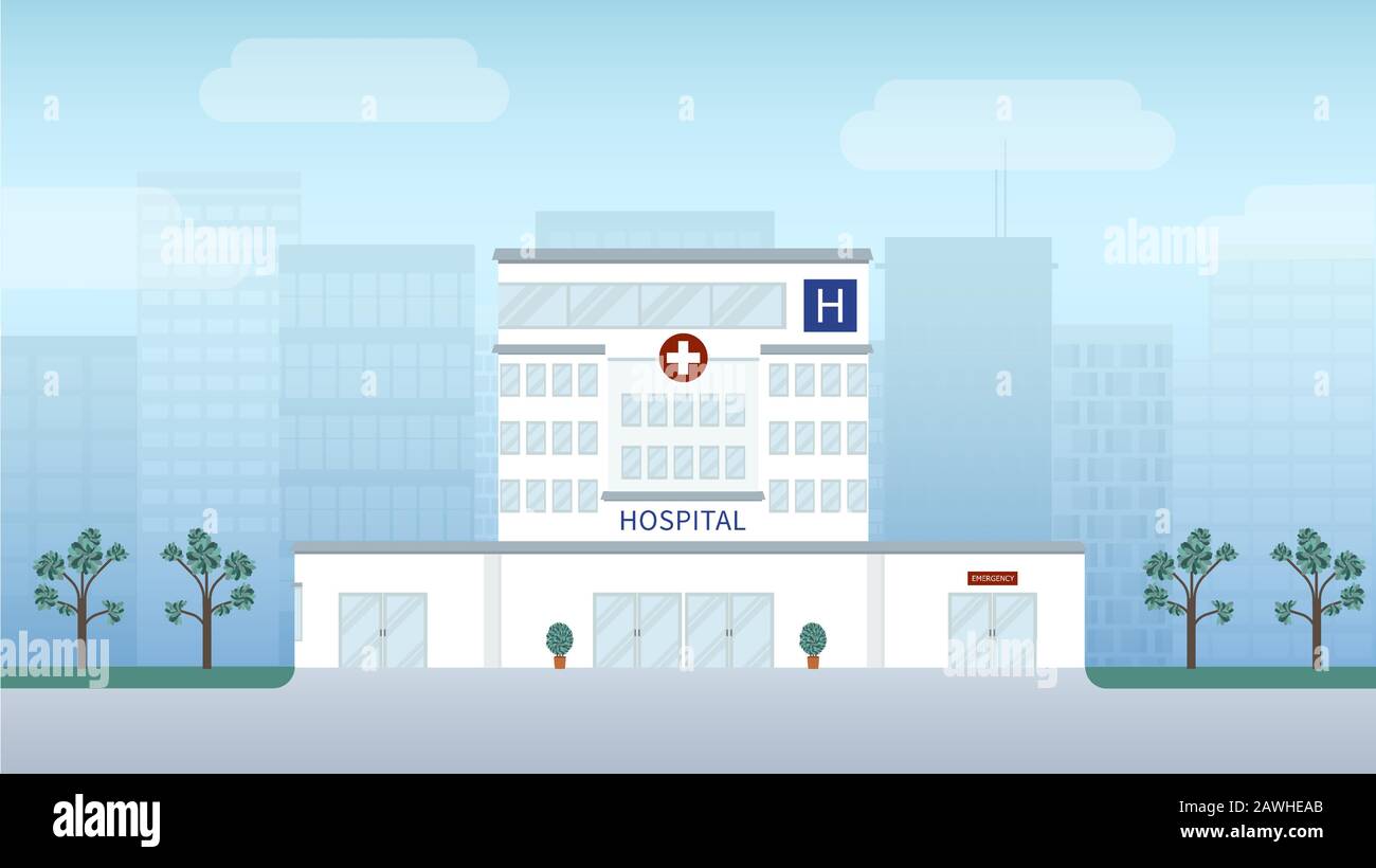 Hospital building or exterior in city vector illustration Stock Vector ...