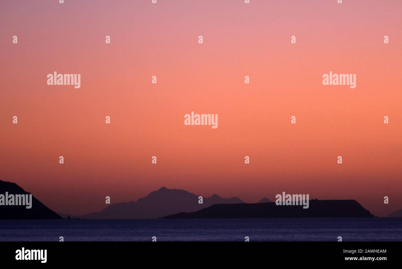 Sunset over Cook Strait, New Zealand Stock Photo - Alamy