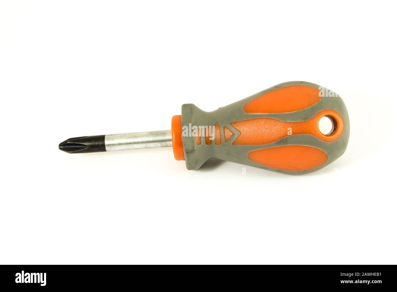 Phillips screwdriver with plastic handle isolated on white background ...
