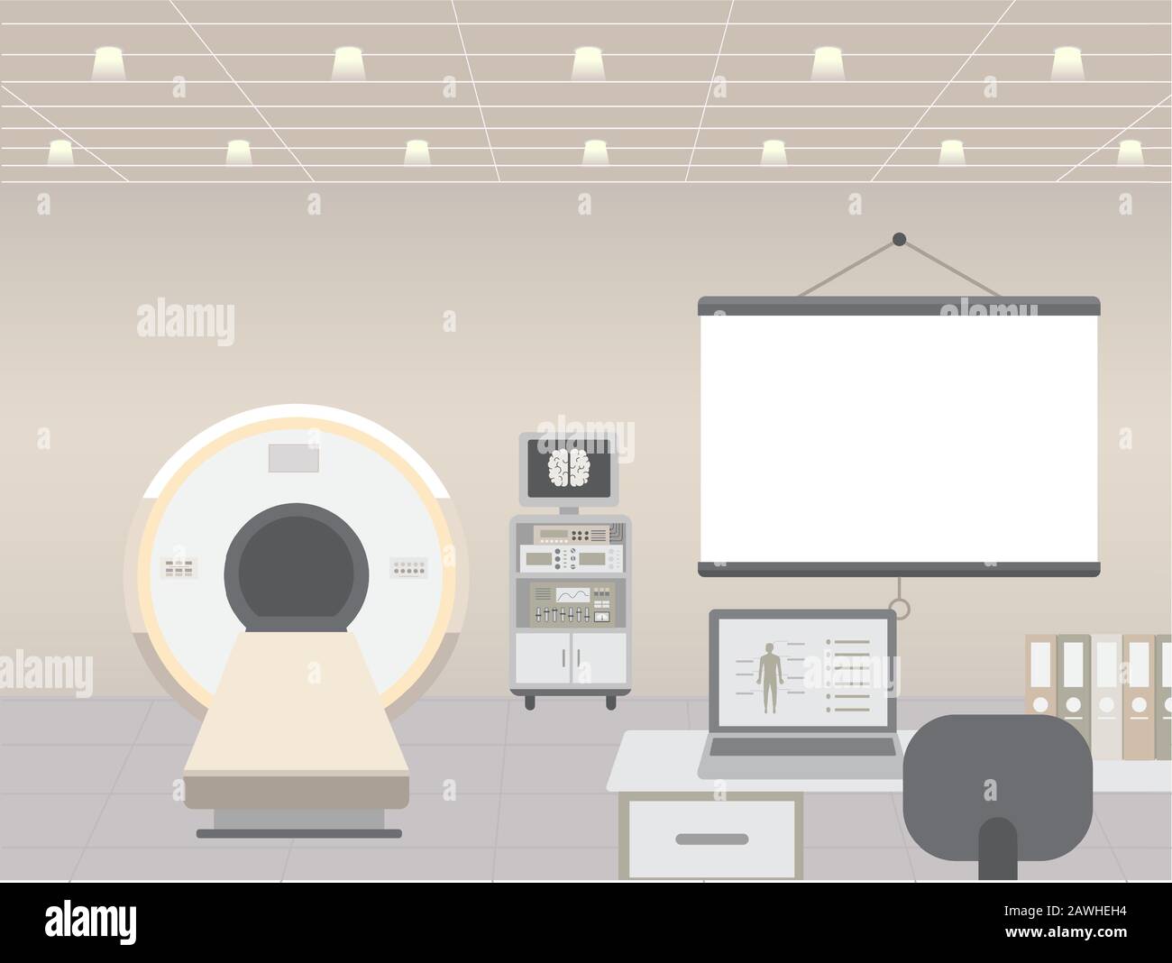 Hospital interior with mri scanner vector illustration Stock Vector ...
