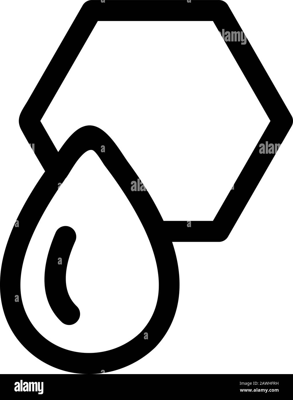 The honey drop drains the icon vector. Isolated contour symbol ...