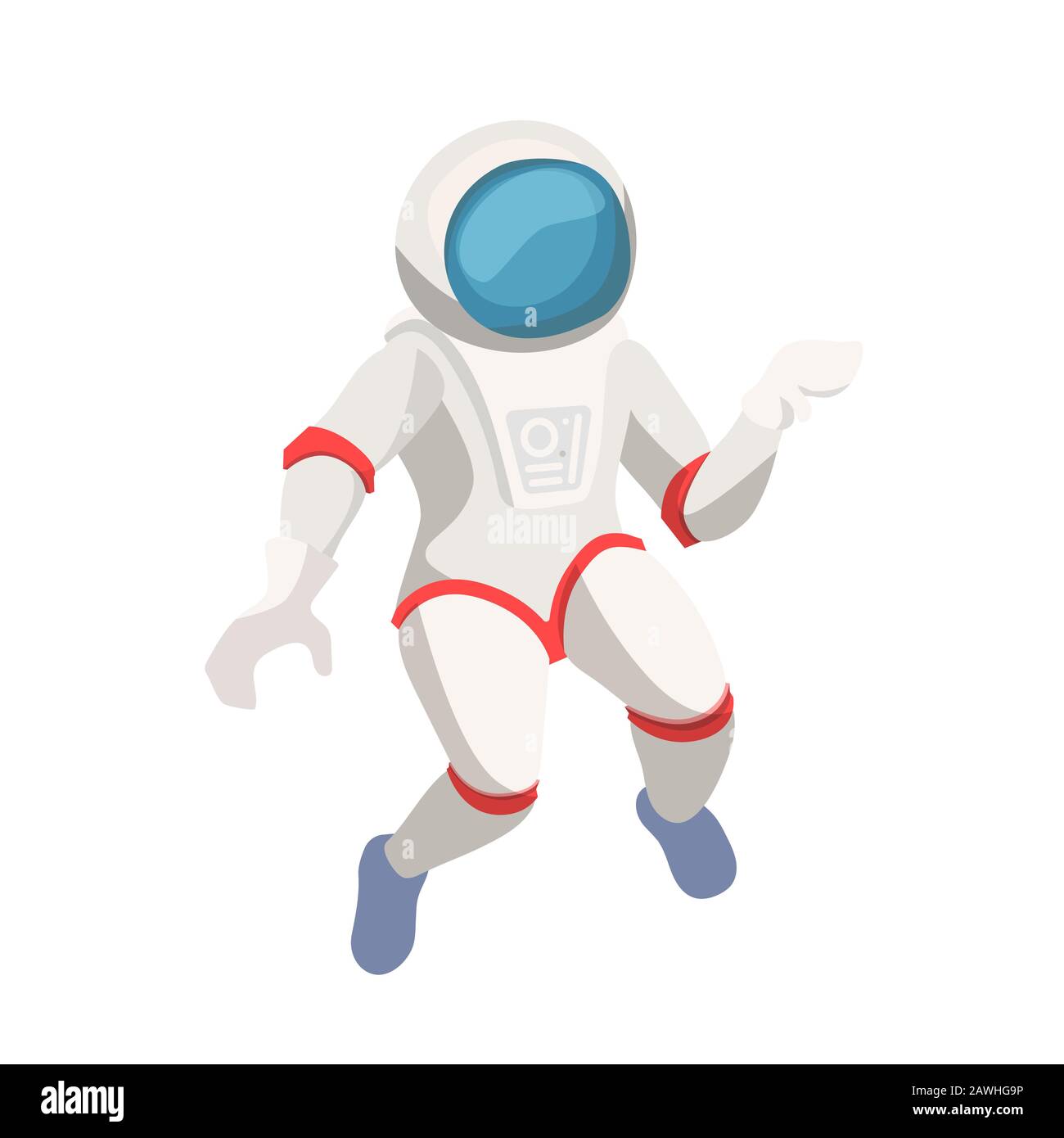Cute cosmonaut cartoon character isolated on white Stock Vector Image ...