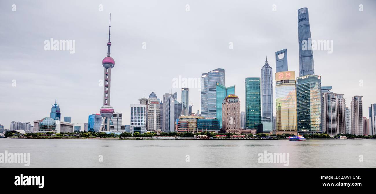 Shanghai skyline of the Pudong District Stock Photo - Alamy