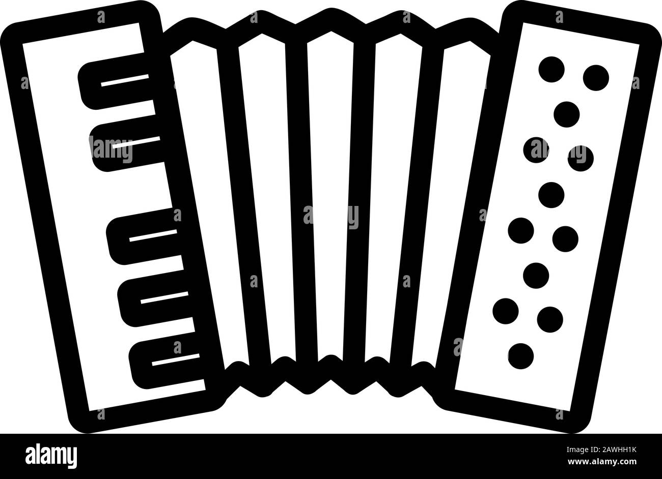 Accordion icon vector. Isolated contour symbol illustration Stock ...