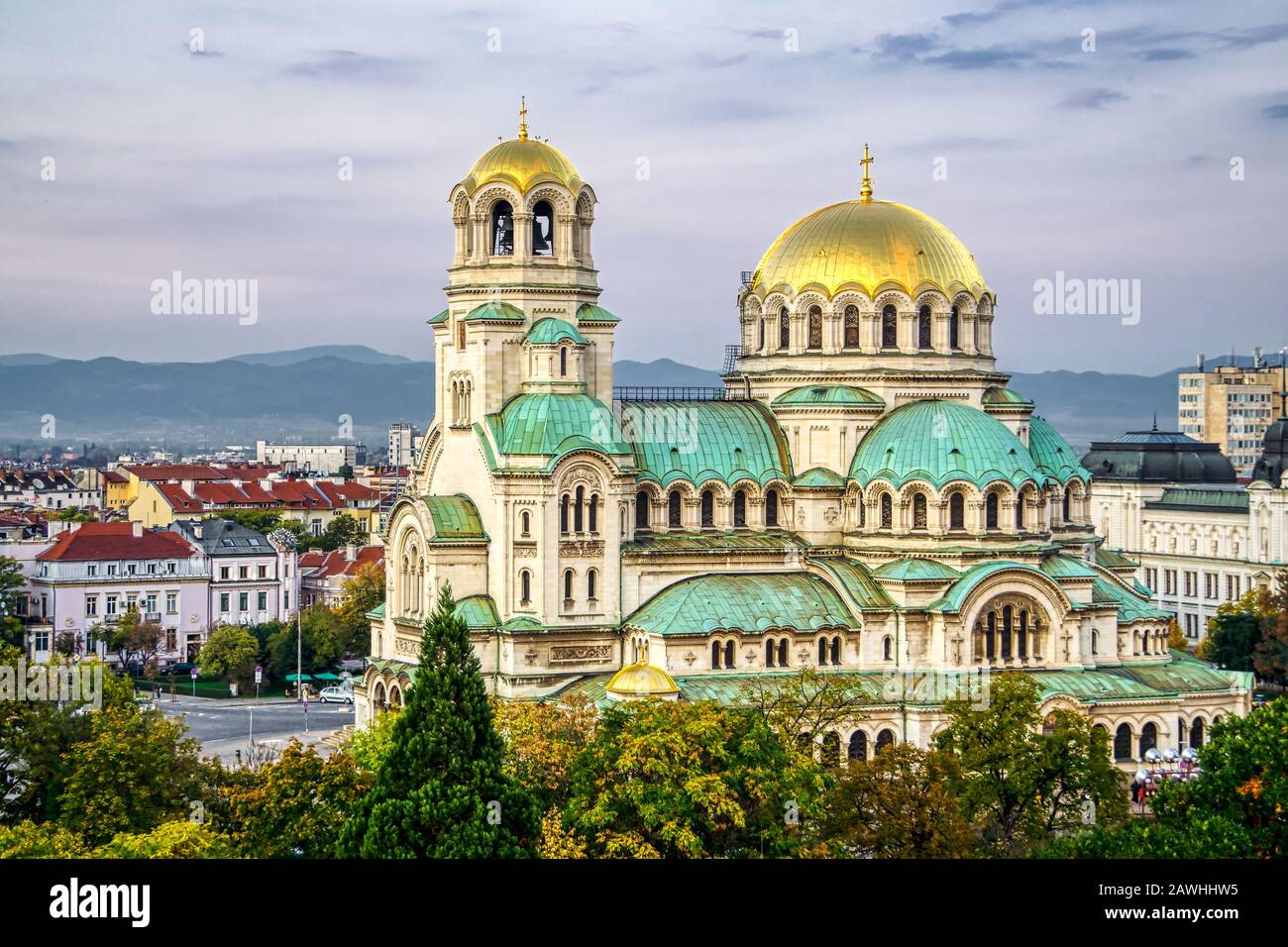 St. Alexander Nevsky Cathedral, Sofia, Bulgaria, autumn evening Stock ...