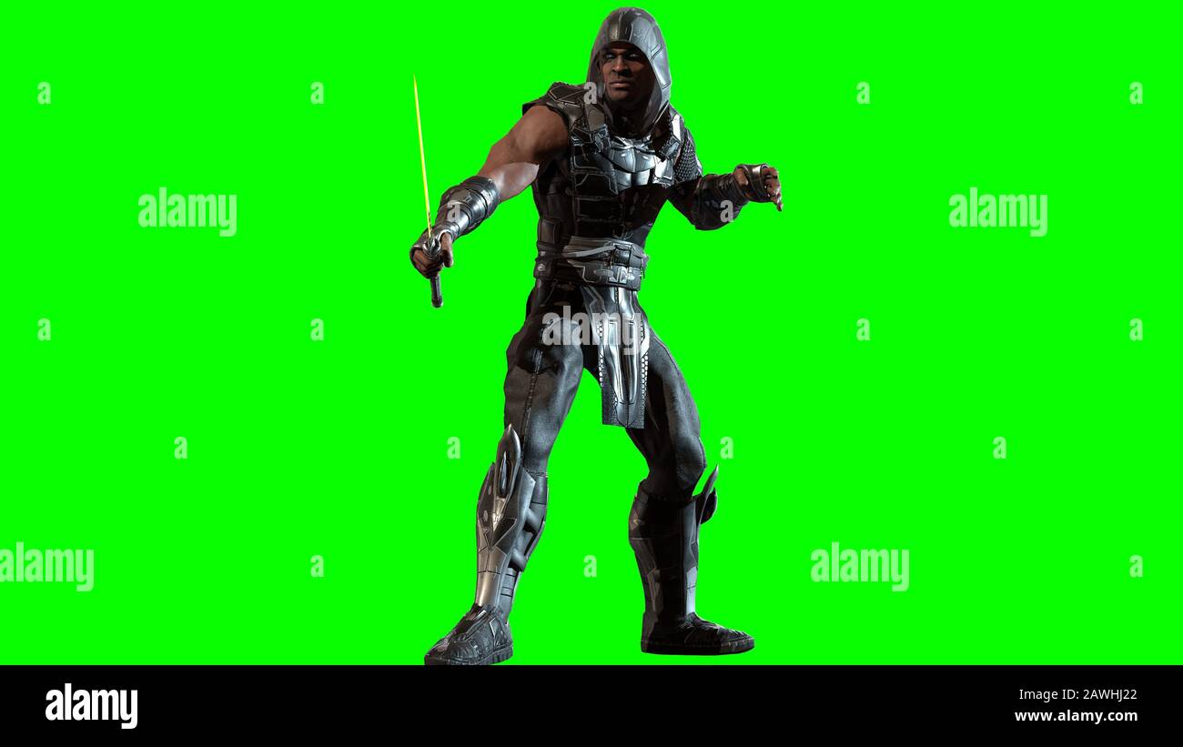 futuristic Ninja in 3d render Stock Photo - Alamy