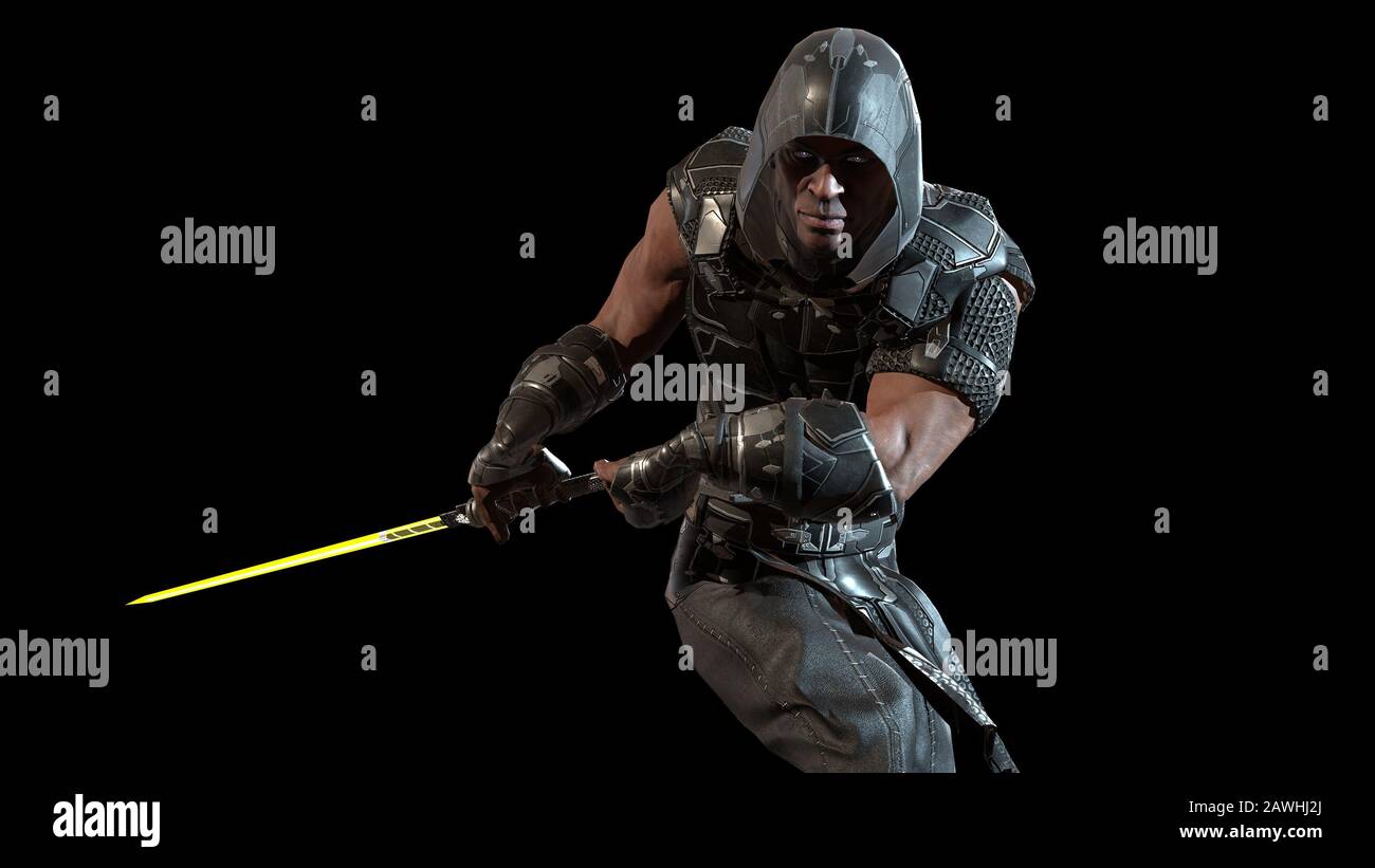 3d illustration ninja sword in hi-res stock photography and images - Alamy