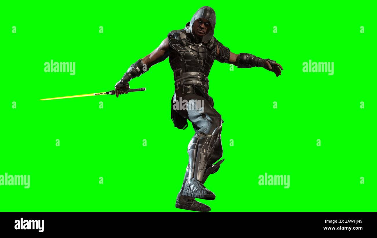 futuristic Ninja in 3d render Stock Photo - Alamy