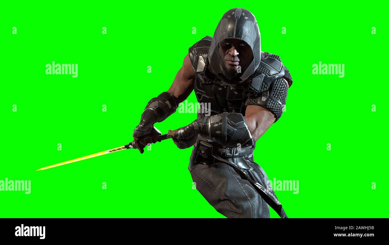 futuristic Ninja in 3d render Stock Photo - Alamy