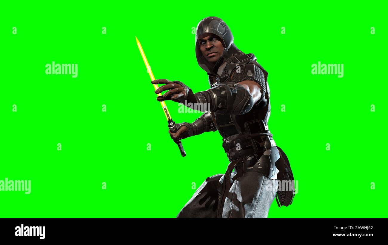 futuristic Ninja in 3d render Stock Photo - Alamy