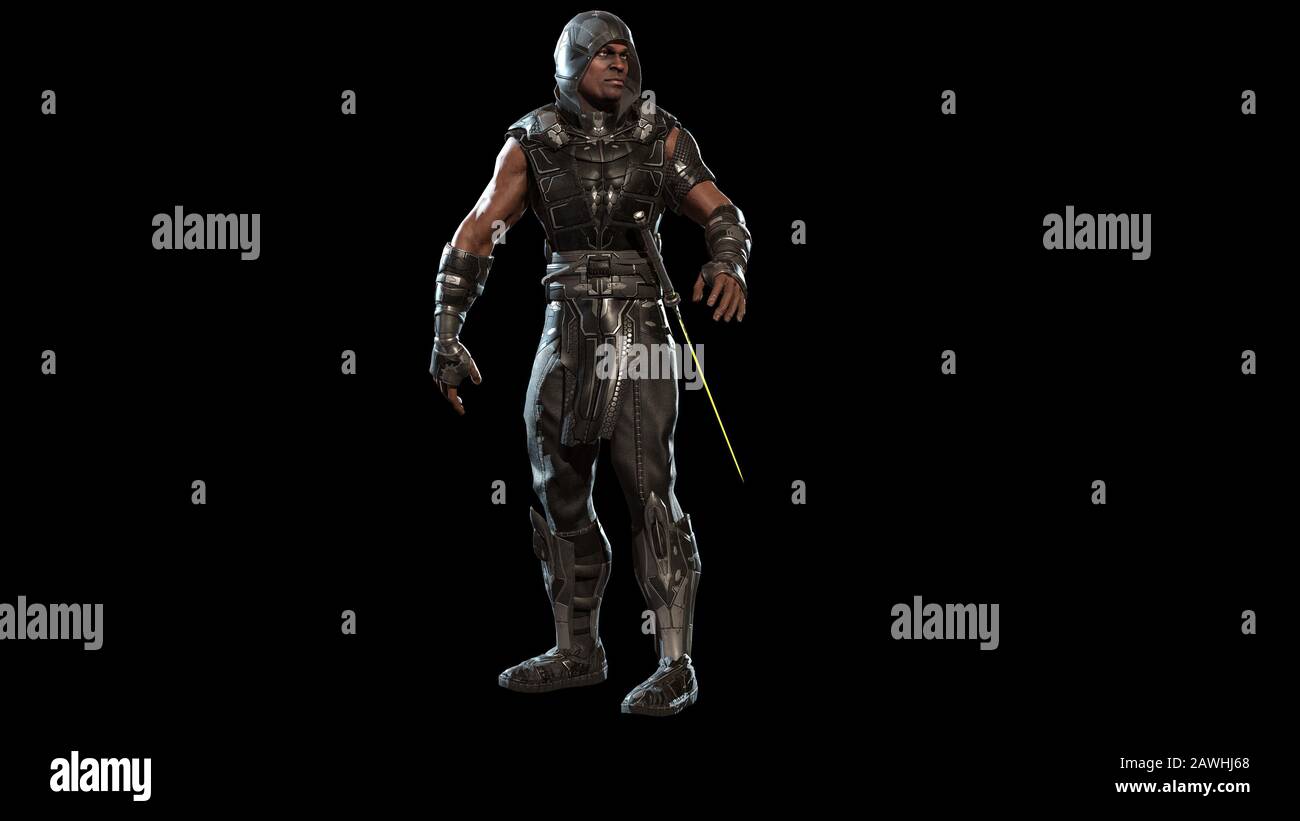 3d illustration ninja sword in hi-res stock photography and images - Alamy