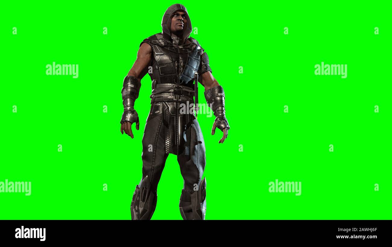 futuristic Ninja in 3d render Stock Photo - Alamy