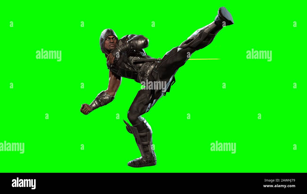 futuristic Ninja in 3d render Stock Photo - Alamy