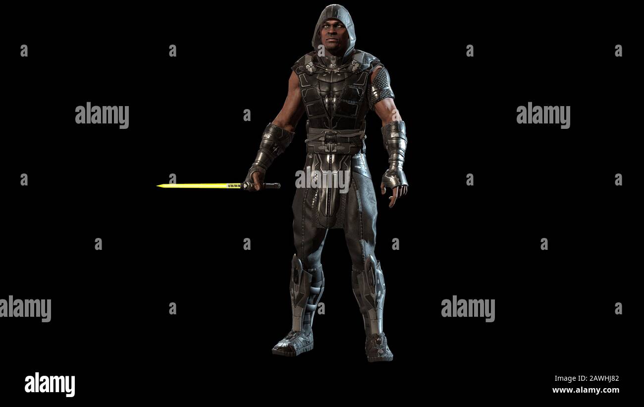 futuristic Ninja in 3d render Stock Photo - Alamy