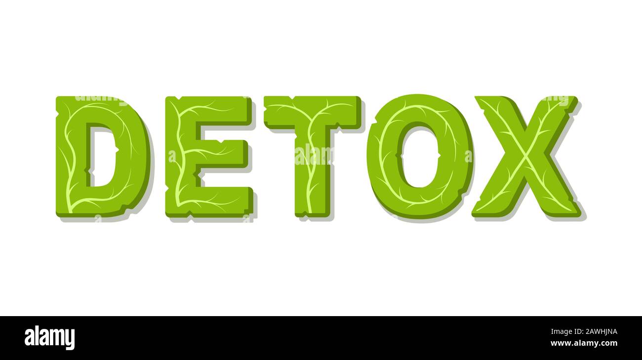 Detox diet vector lettering isolated on white background Stock Vector ...