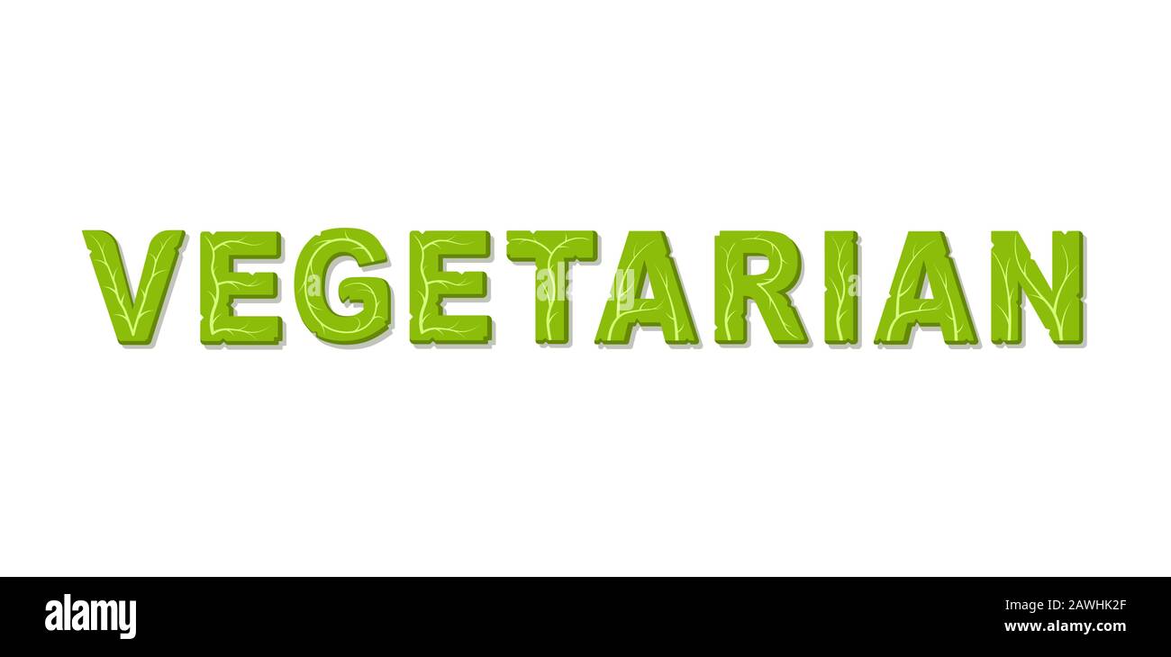 Vegetarian lettering. Isolated vector illustration on white background ...