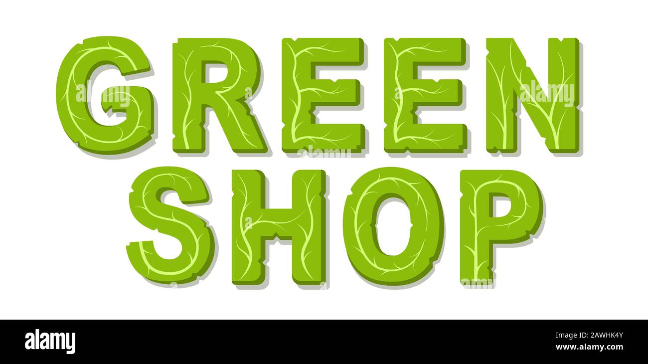 Green shop design template with place for your text. Vegetable lettuce ...