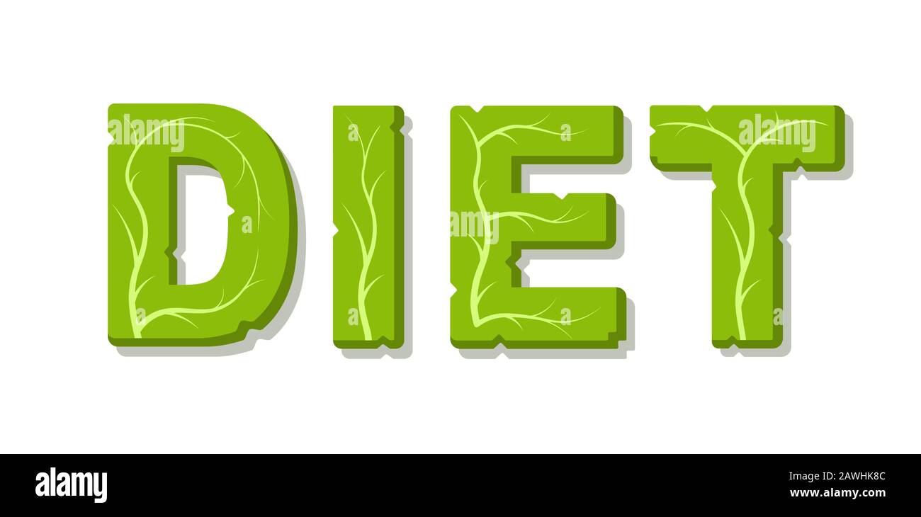 Diet vector lettering isolated on white background Stock Vector Image ...