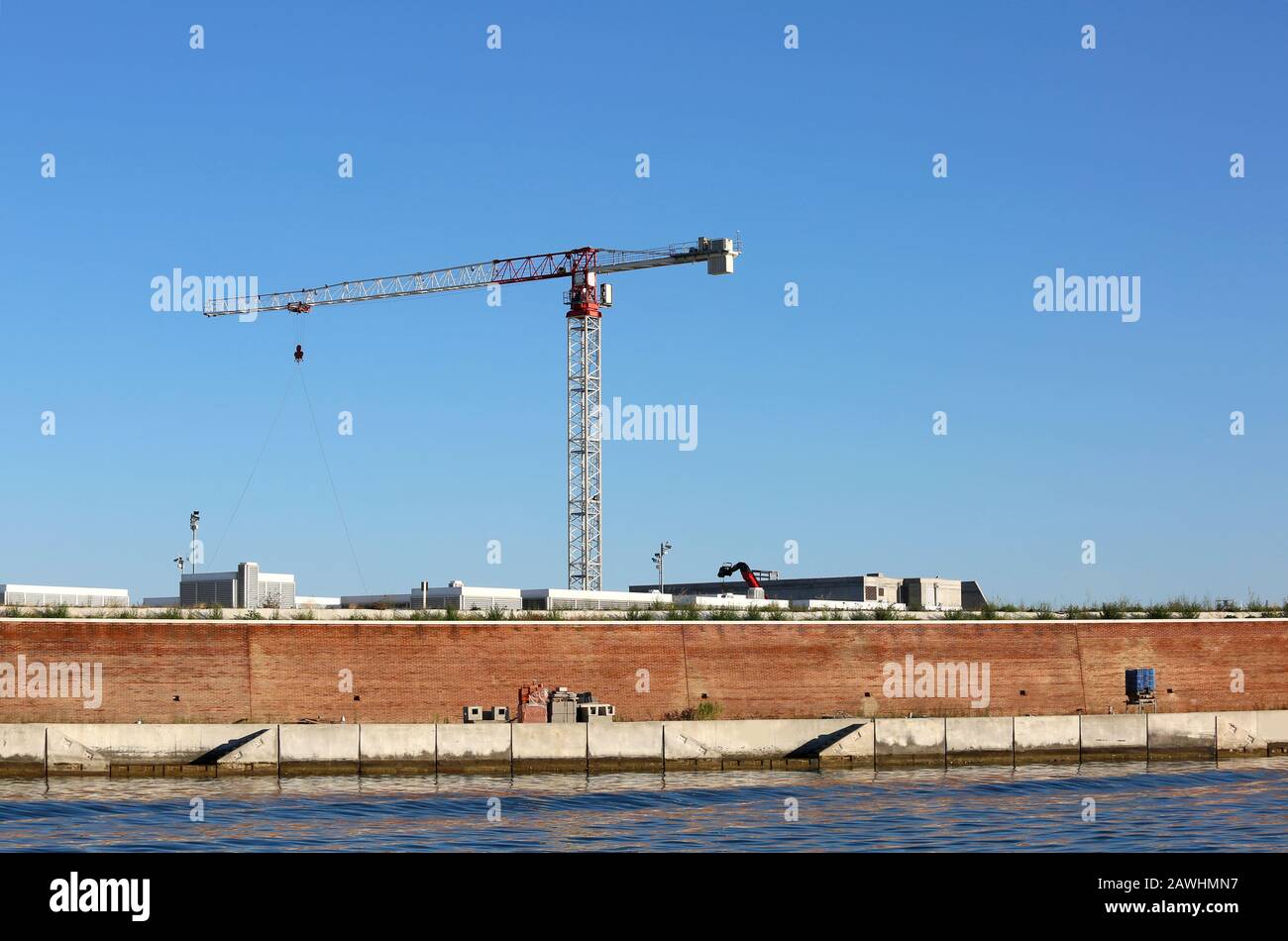 Construction of an impressive mobile dam called Mose to protect the ...