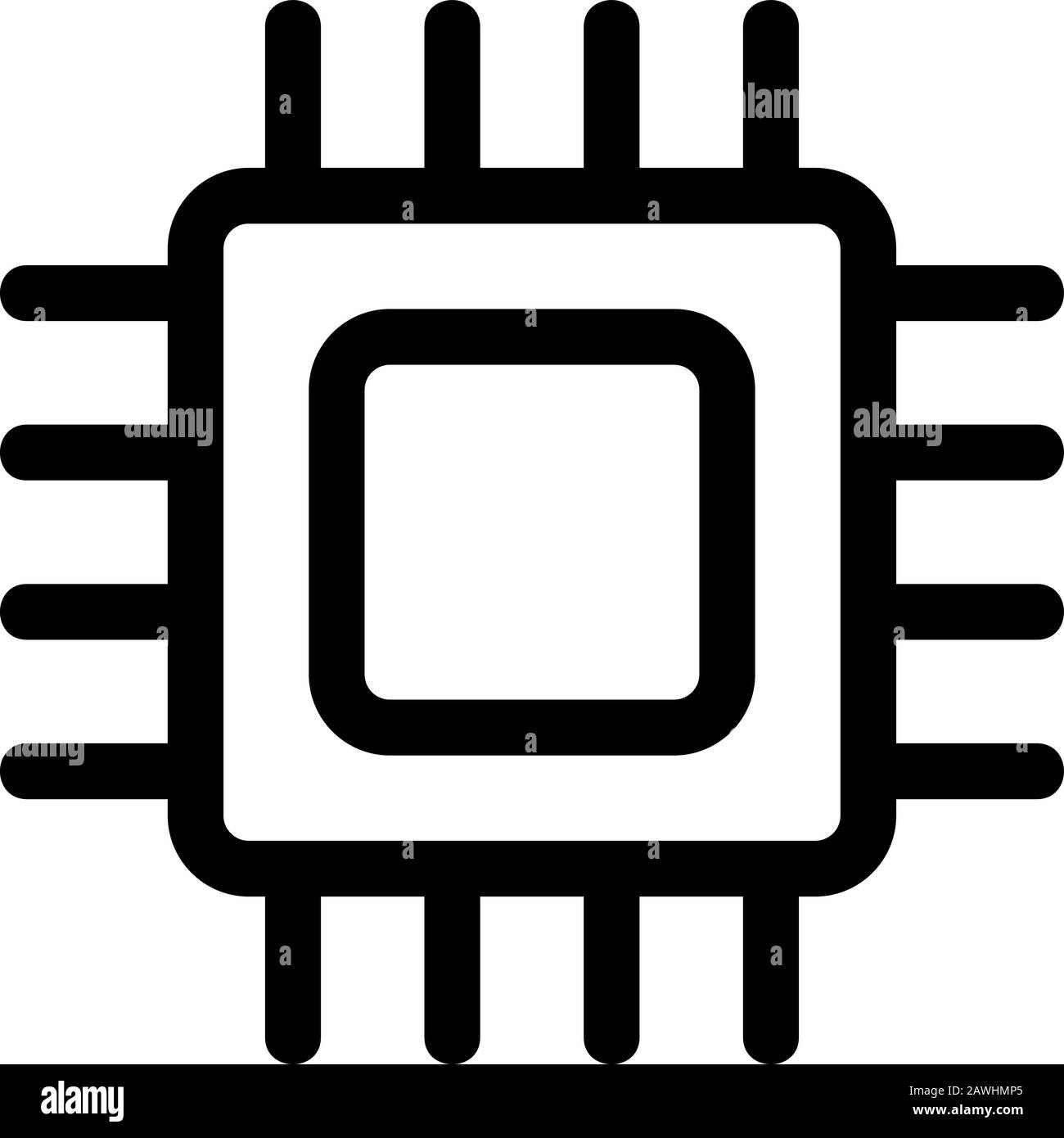 chip icon vector. Isolated contour symbol illustration Stock Vector ...